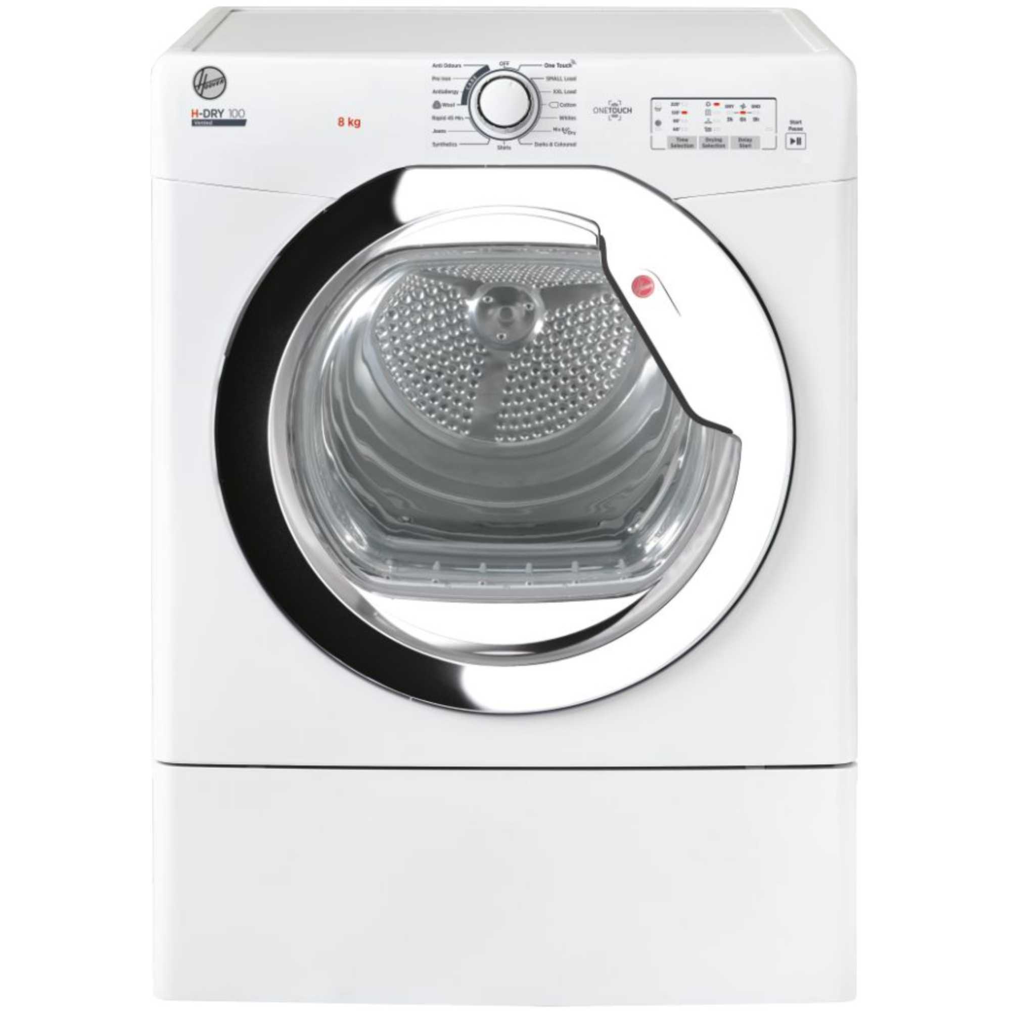 Hoover HLE V8LCG-80 8kg Load Smart Vented Tumble Dryer - White HLEV8LCG-80