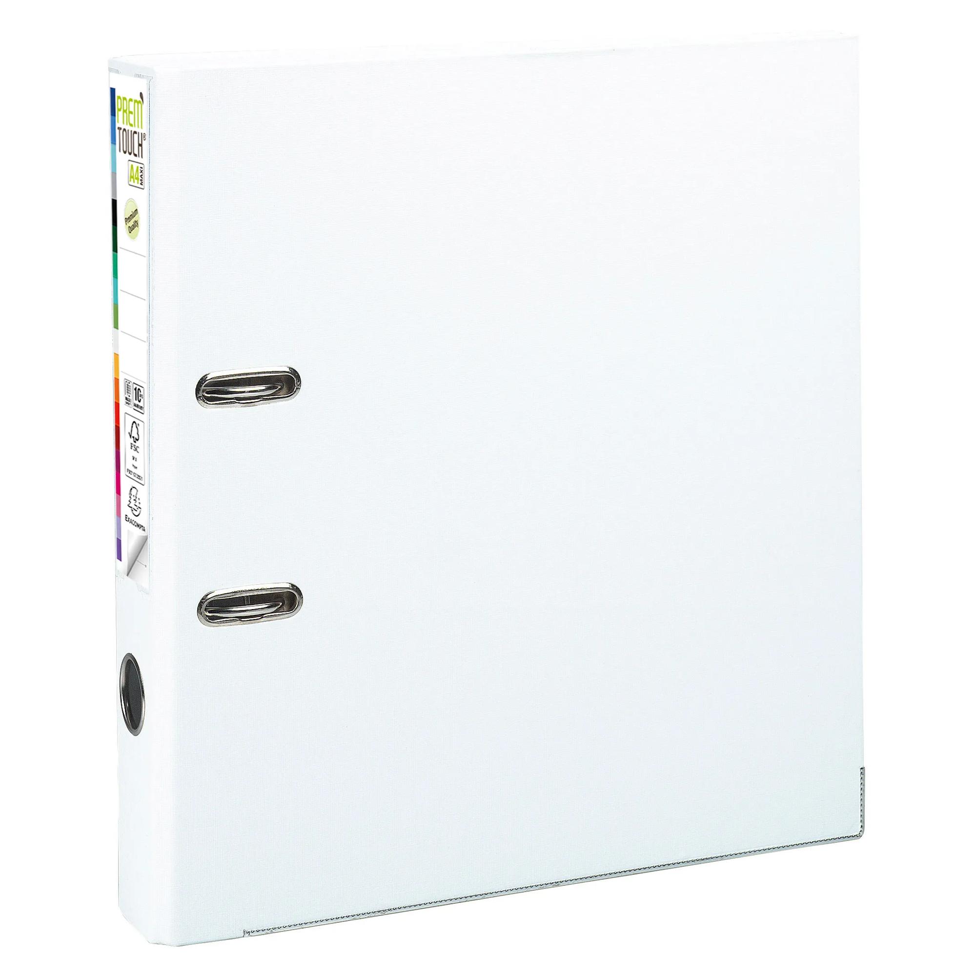 Exacompta Prem'Touch PP Lever Arch File, A4 Maxi, 50mm spine - White ...