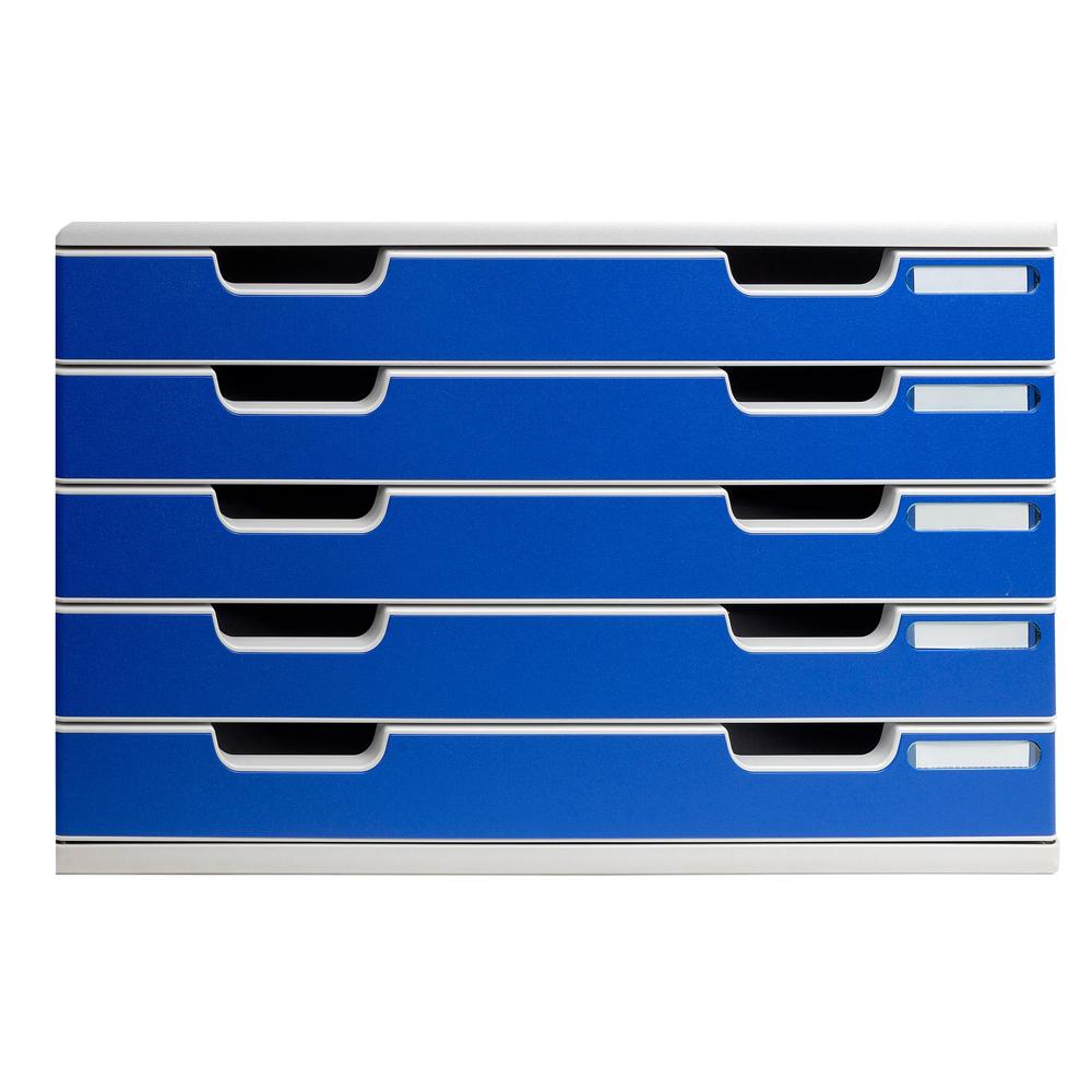 MODULO A3 (5 drawers) light grey/blue - Blue - Exacompta