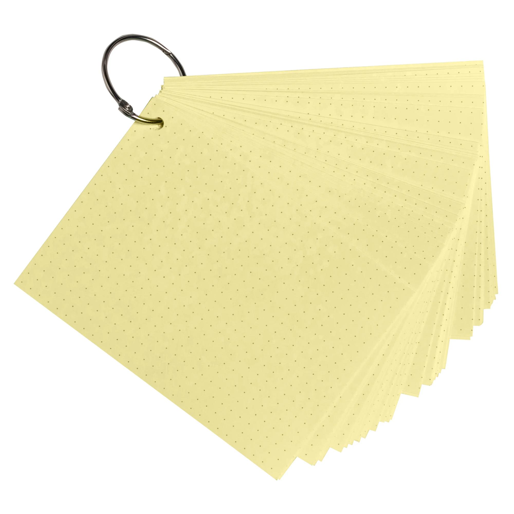 Pack 50 Flashcards A6 dots white - Yellow - x 19 - Exacompta