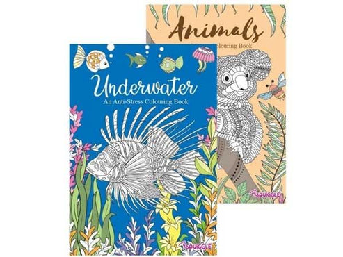 Squiggle Relaxing Colouring Books - Animals & Underwater *FREE NEON ...