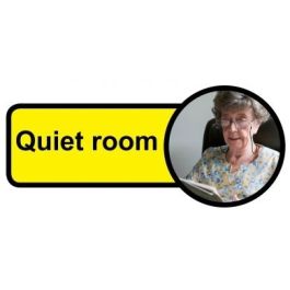 High Visibility, purpose designed, oblong quiet room sign
